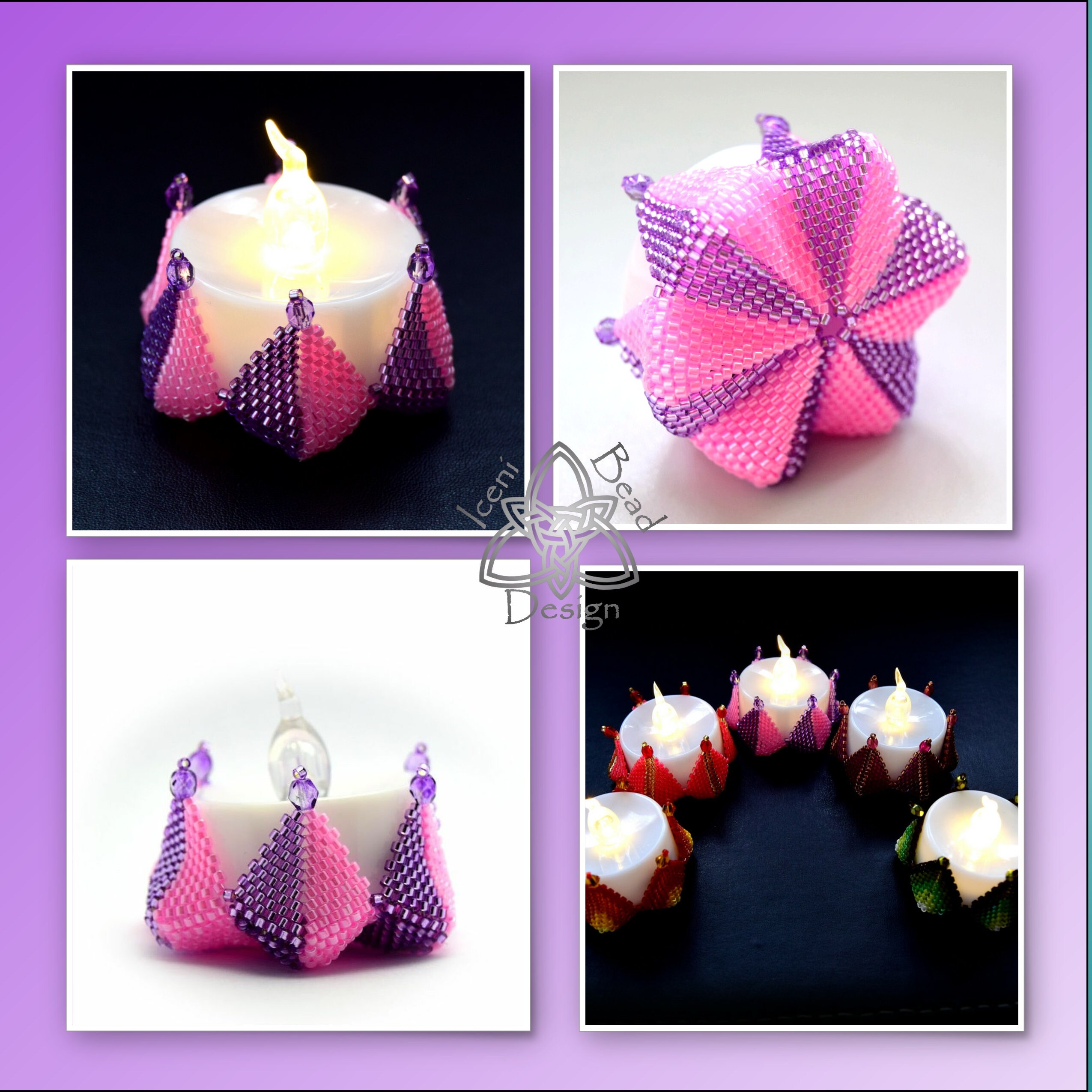 Lotus Beaded Tea-light Cover, Pdf Tutorial, English Only. - Etsy
