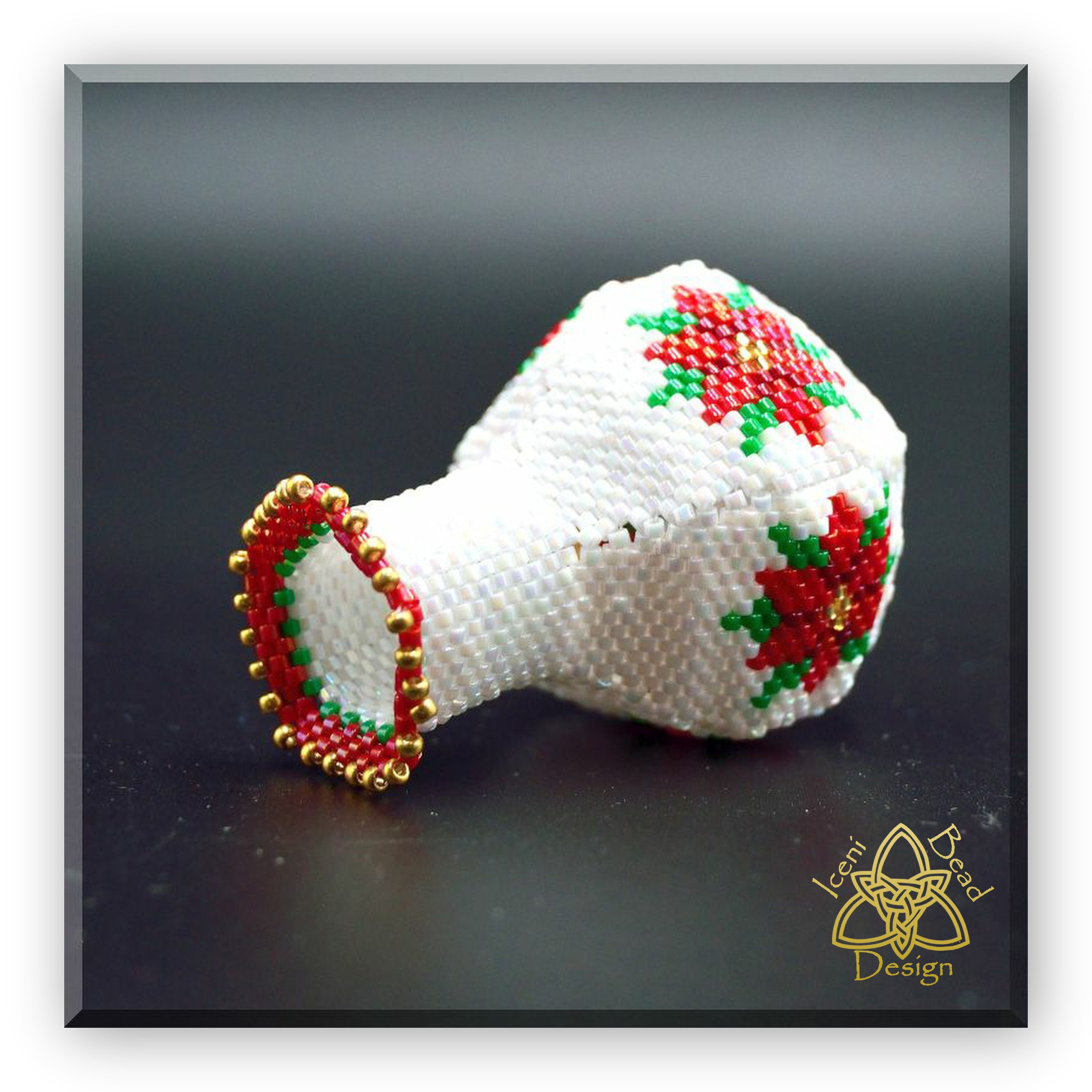 Beaded Vase Pattern, Poinsettia, Peyote Stitch Vase, Pdf Tutorial ...