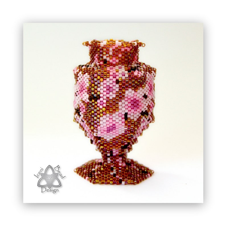 Beaded Vase Pattern, Sakura, Peyote Stitch Vase, Pdf Tutorial, English ...
