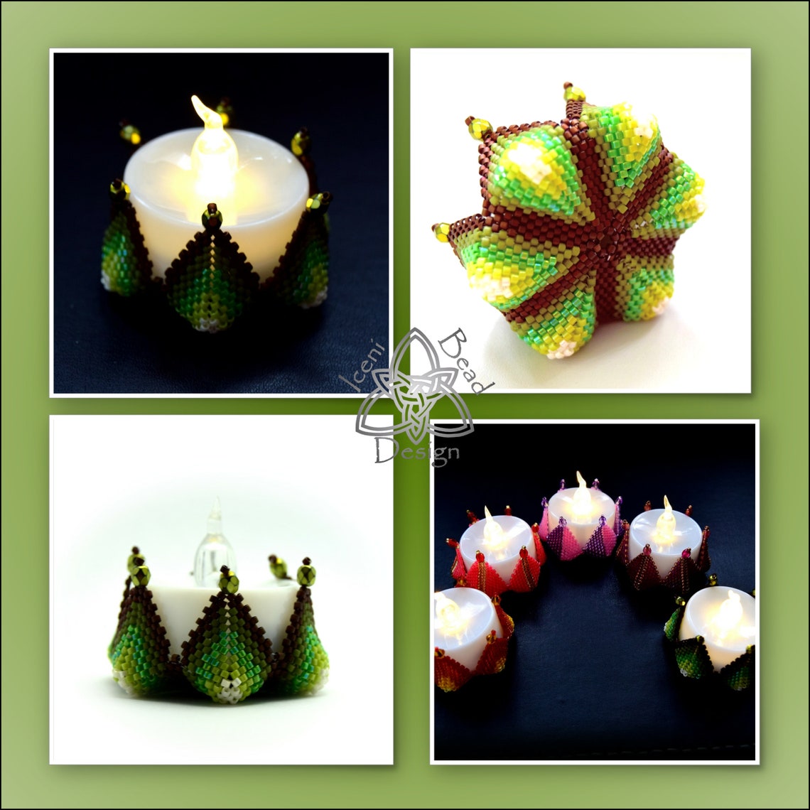 Lotus Beaded Tea-light Cover, Pdf Tutorial, English Only. - Etsy