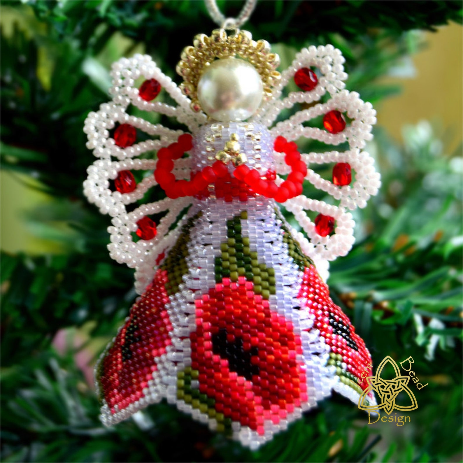 Bead Pattern: Poppy Angel Tree Ornament Pdf. Tutorial. - Etsy
