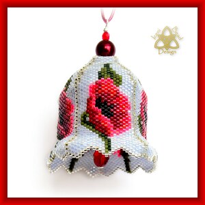 Bead Pattern: Poppy Bell Ornament, 3D Peyote Bell Pdf. Tutorial ...