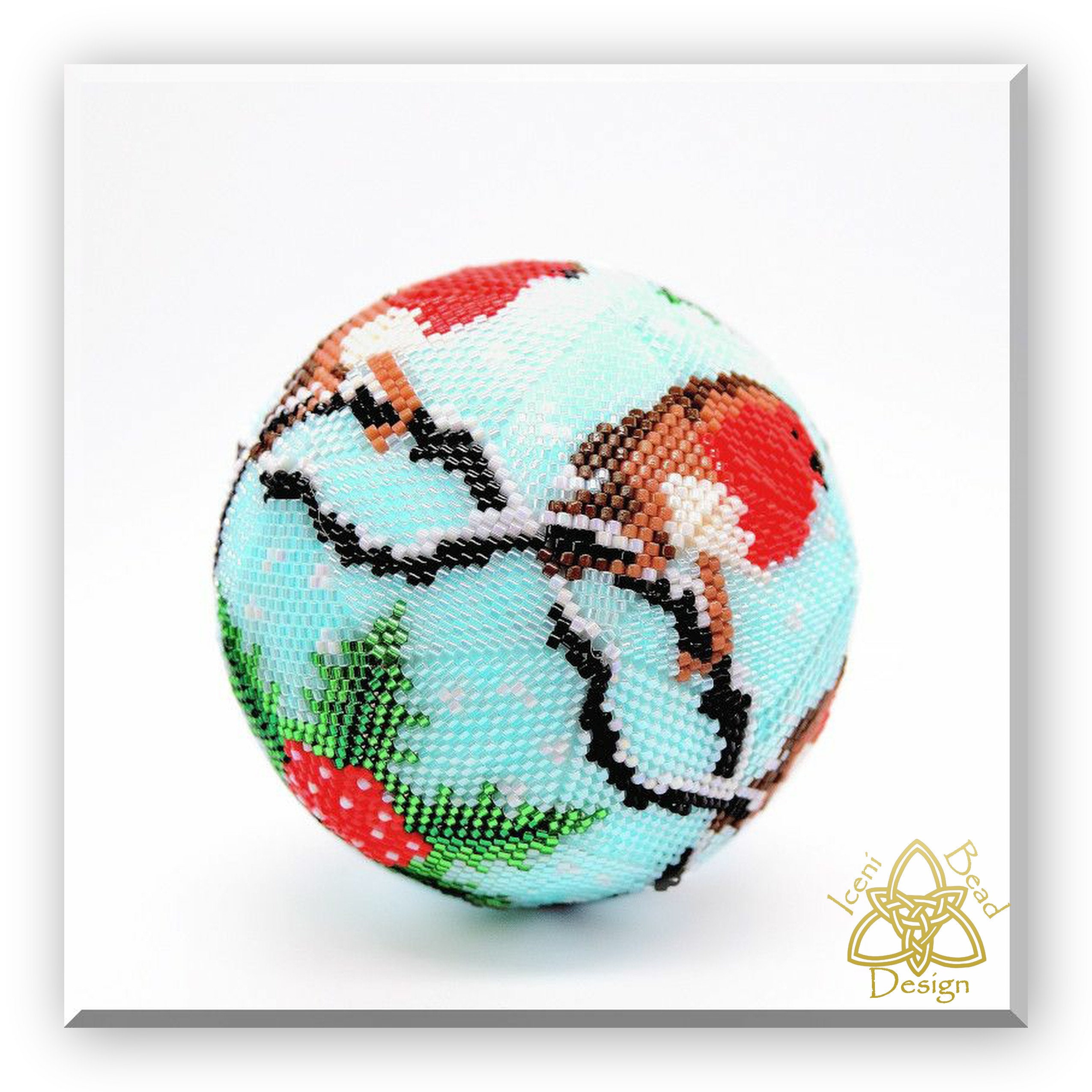 Christmas Robin 3D Peyote Ball Bead Pattern: Ball Ornament. - Etsy