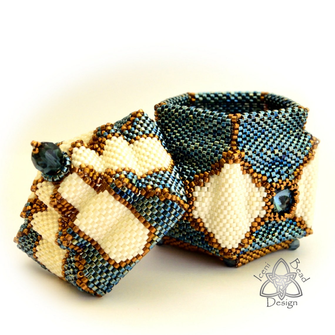 Beaded Box Pattern, Arabesque, Peyote Stitch Box With Lid, Pdf Tutorial ...