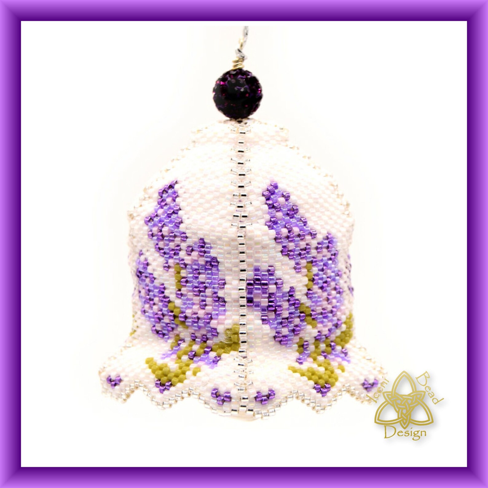 Bead Pattern: Lavender Bell Ornament 3D Peyote Bell Pdf. - Etsy
