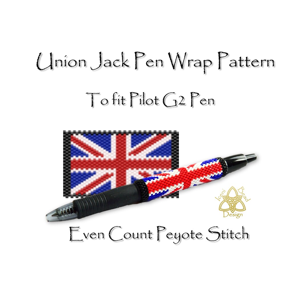 Union Jack Pen Wrap for Pilot G2 Pen. Pdf. Pattern. Even Count Peyote ...