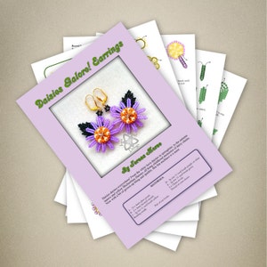 PDF Tutorial Daisies Galore! Earrings. Pattern, Instructions, Beadwork ...