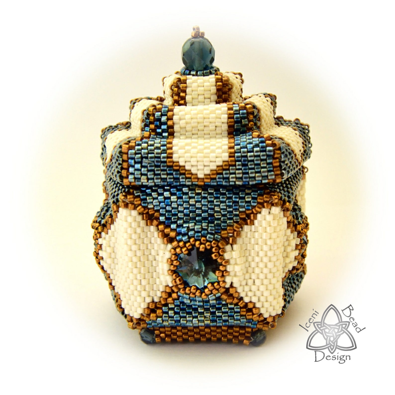 Beaded Box Pattern, Arabesque, Peyote Stitch Box With Lid, Pdf Tutorial ...