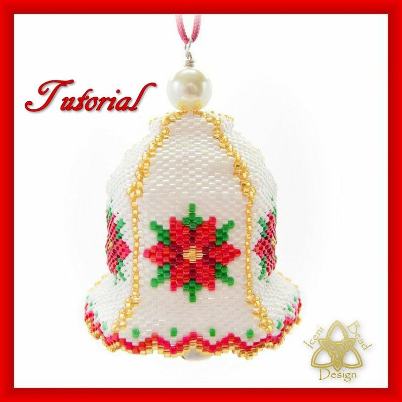 Bead Pattern: Poinsettia Christmas Bell Ornament, Pdf. Tutorial ...