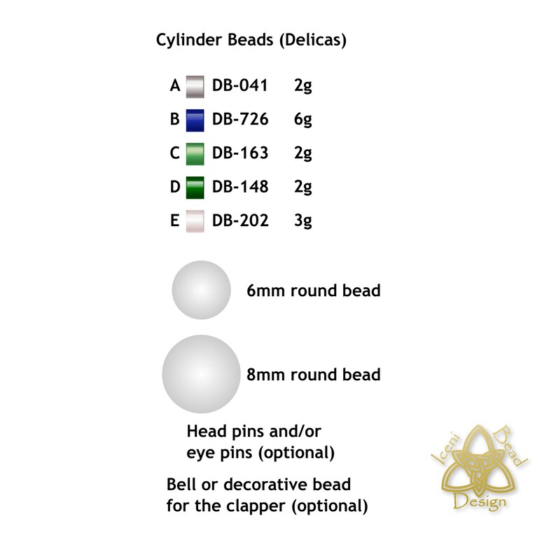 Bead Pattern: Mistletoe Christmas Bell Ornament, Pdf. Tutorial. English ...