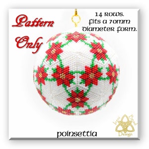Poinsettia 3D Peyote Ball Bead Pattern: Ball Ornament. Pdf. Tutorial ...