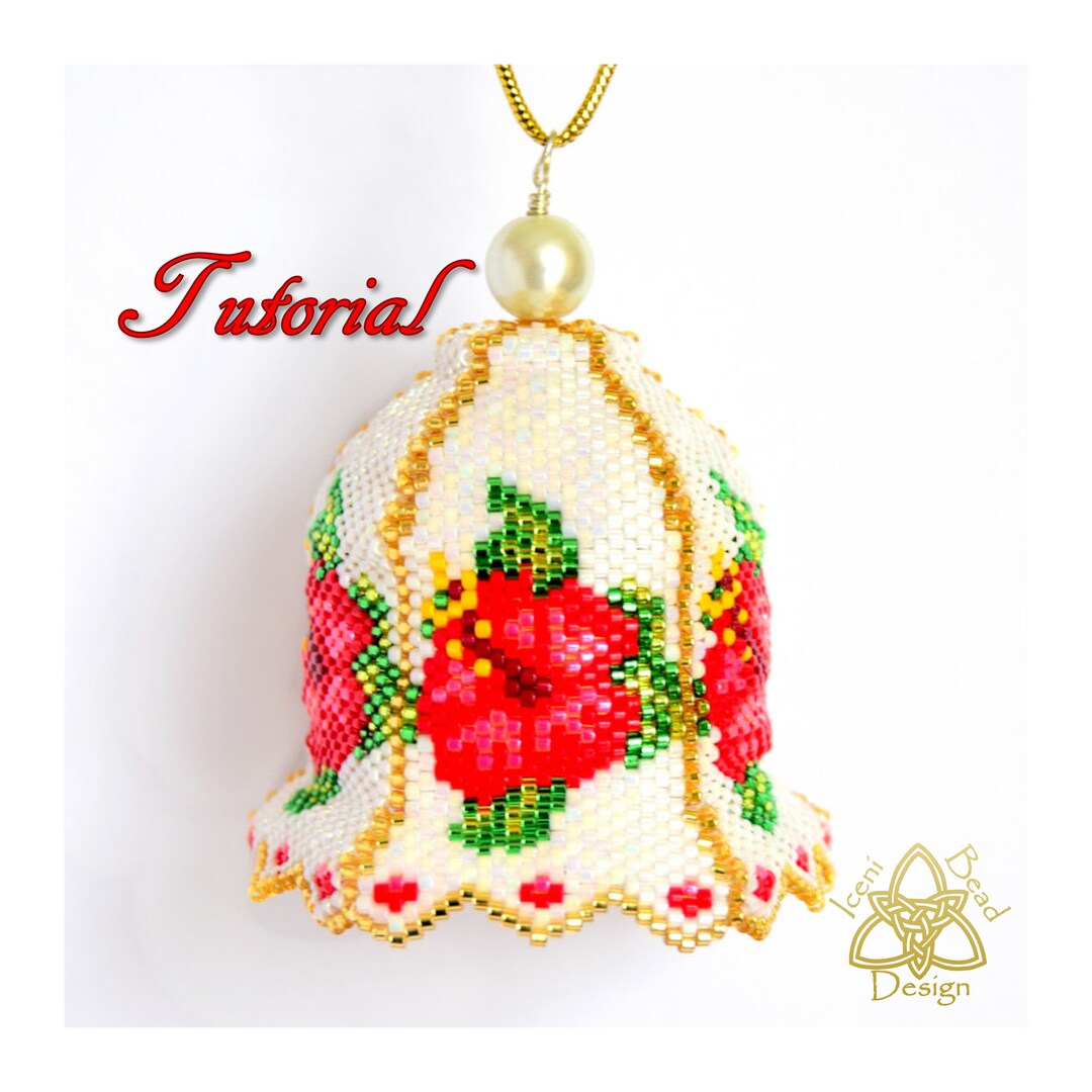 Bead Pattern: Hibiscus Bell Ornament, 3D Peyote Bell Pdf. Tutorial ...