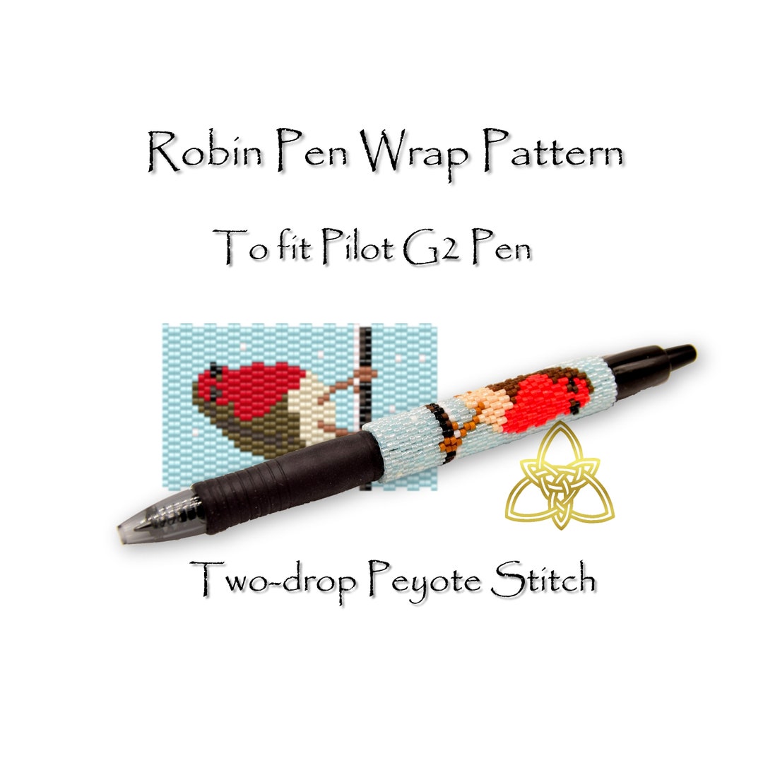 Winter Robin Pen Wrap for Pilot G2 Pen. Pdf. Pattern. 2-drop Peyote ...