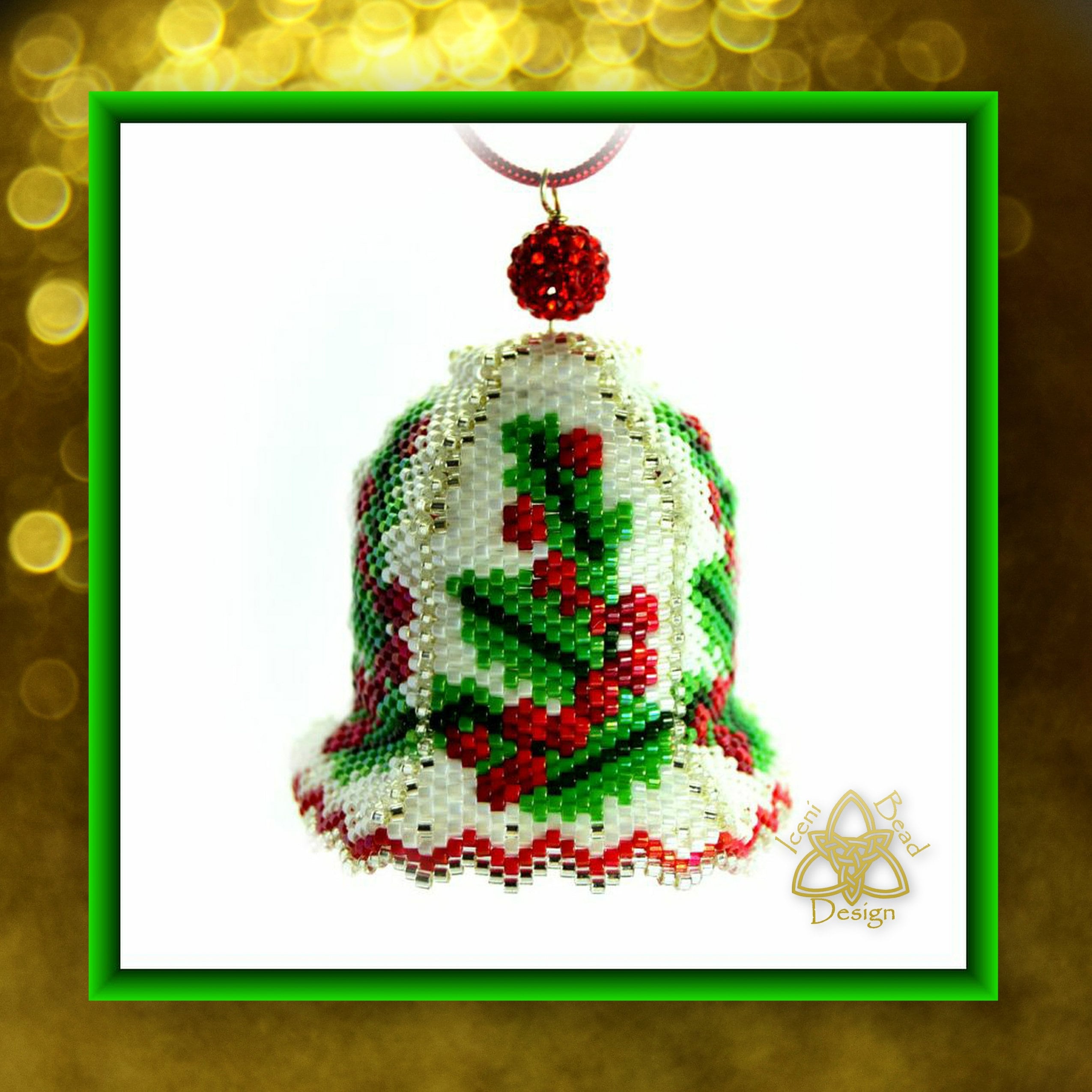 Bead Pattern: Holly Ornament Set Bell, Ornament Cover, Angel and Star ...