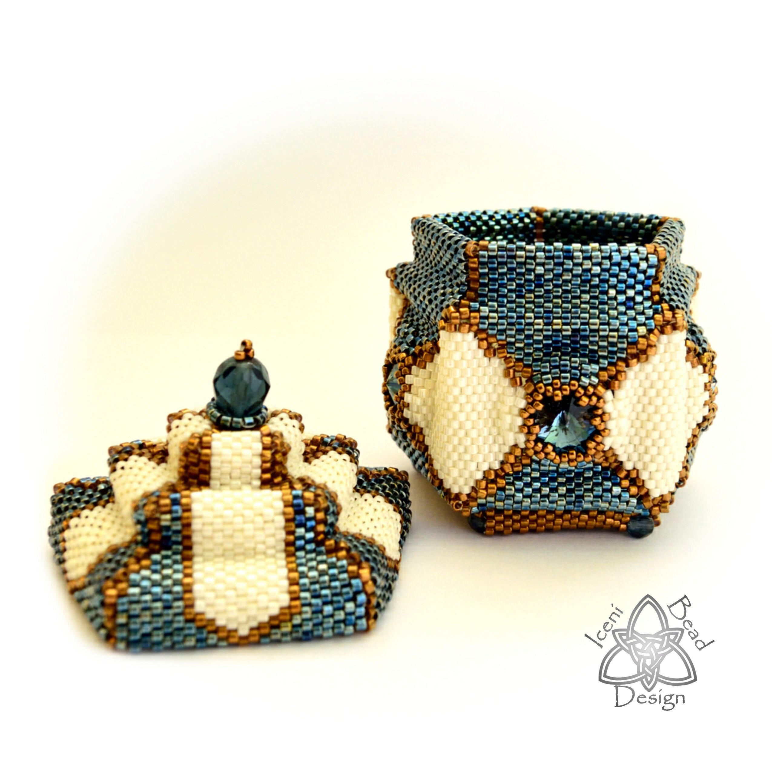 Beaded Box Pattern, Arabesque, Peyote Stitch Box With Lid, Pdf Tutorial ...