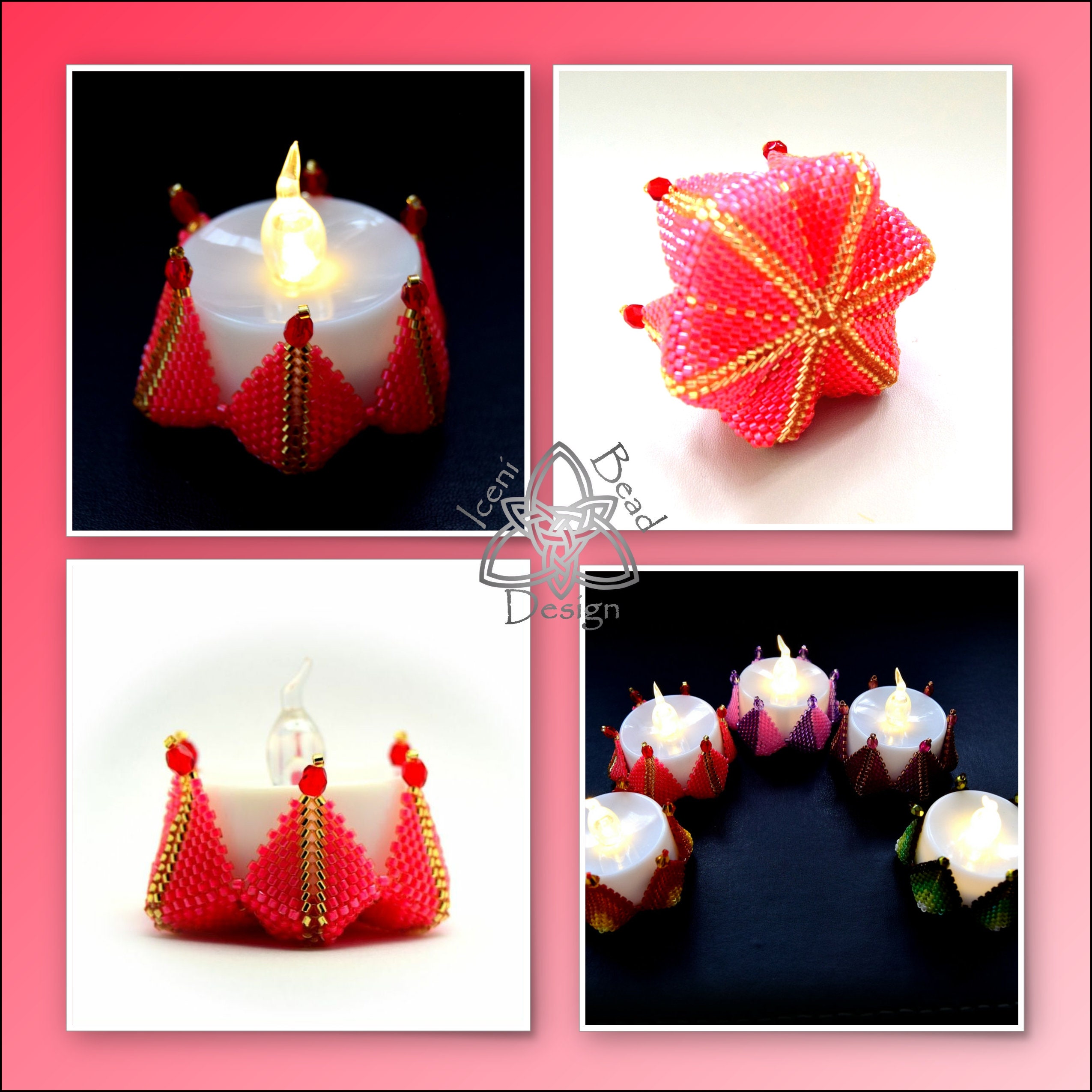 Lotus Beaded Tea-light Cover, Pdf Tutorial, English Only. - Etsy
