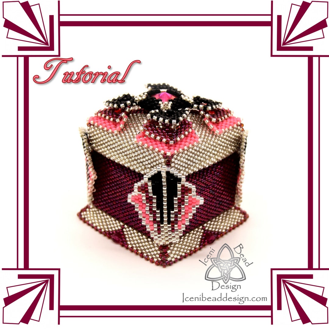 Beaded Box Pattern, Modern Millie Art Deco Box, Peyote Stitch Box With ...