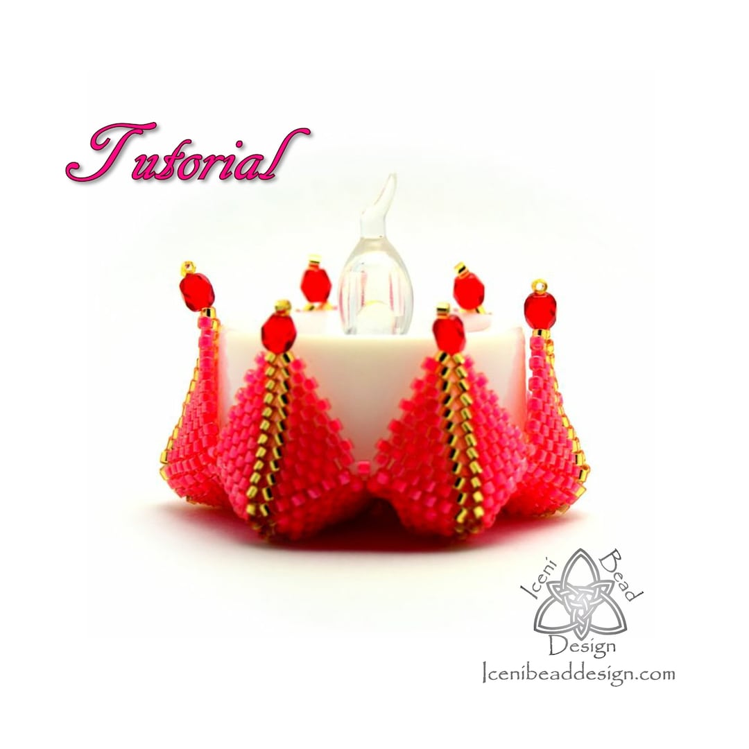 Lotus Beaded Tea-light Cover, Pdf Tutorial, English Only. - Etsy