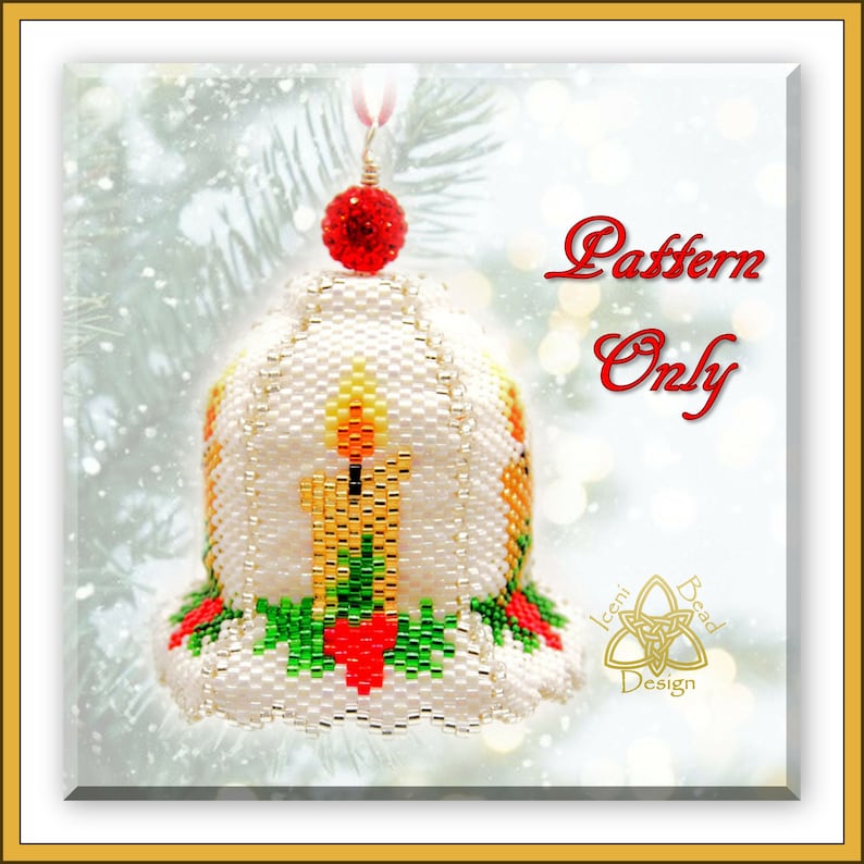 Bead Pattern: Christmas Candle Bell Ornament Pdf. Tutorial. | Etsy