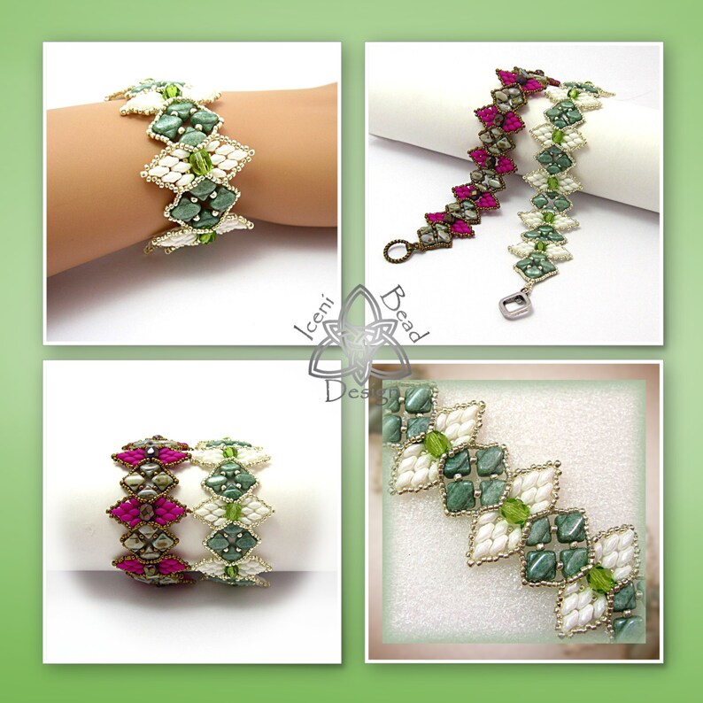 Tutorial Silky Snowdrop Bracelet, Silky Beads and Superduos Pdf Pattern ...