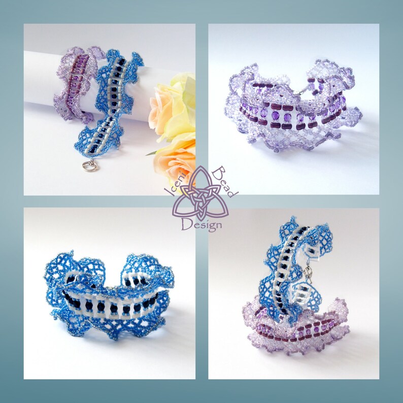 Pdf Tutorial Ruffle Bracelet with Bi-bo Beads Beading Pattern | Etsy