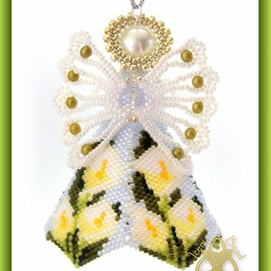 Bead Pattern: Calla Lily Angel, Tree Ornament, Pdf. Tutorial. English ...
