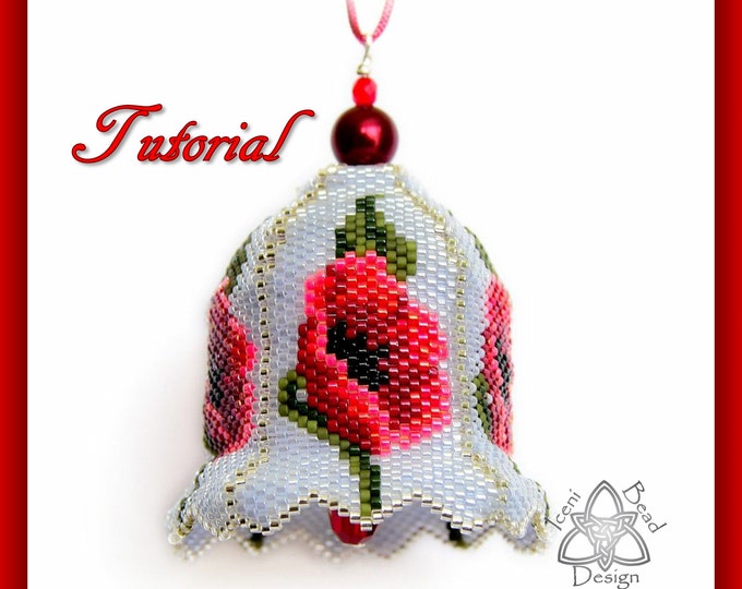Bead Pattern: Poppy Bell Ornament, 3D Peyote Bell Pdf. Tutorial ...