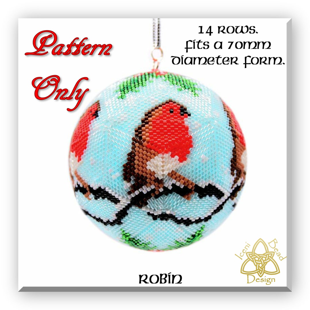 Christmas Robin 3D Peyote Ball Bead Pattern: Ball Ornament. Pdf ...