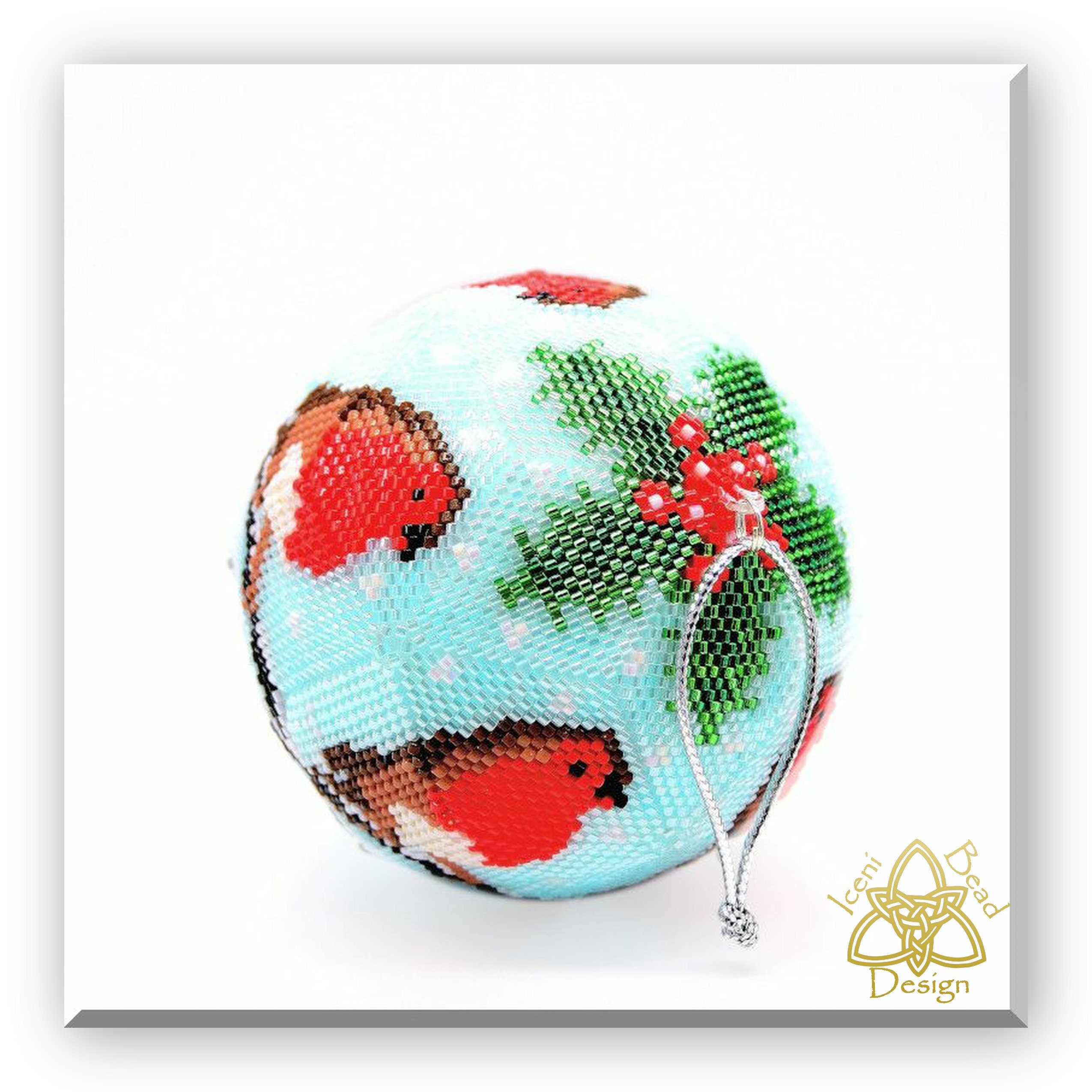 Christmas Robin 3D Peyote Ball Bead Pattern: Ball Ornament. - Etsy