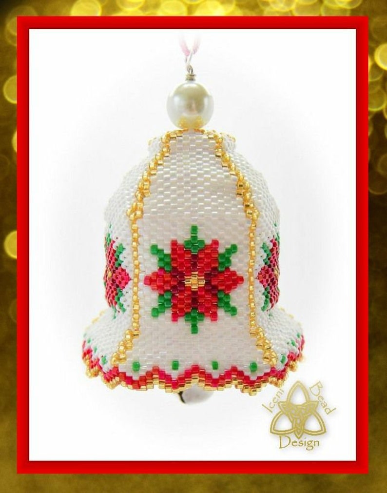 Bead Pattern: Poinsettia Christmas Bell Ornament Pdf. - Etsy UK