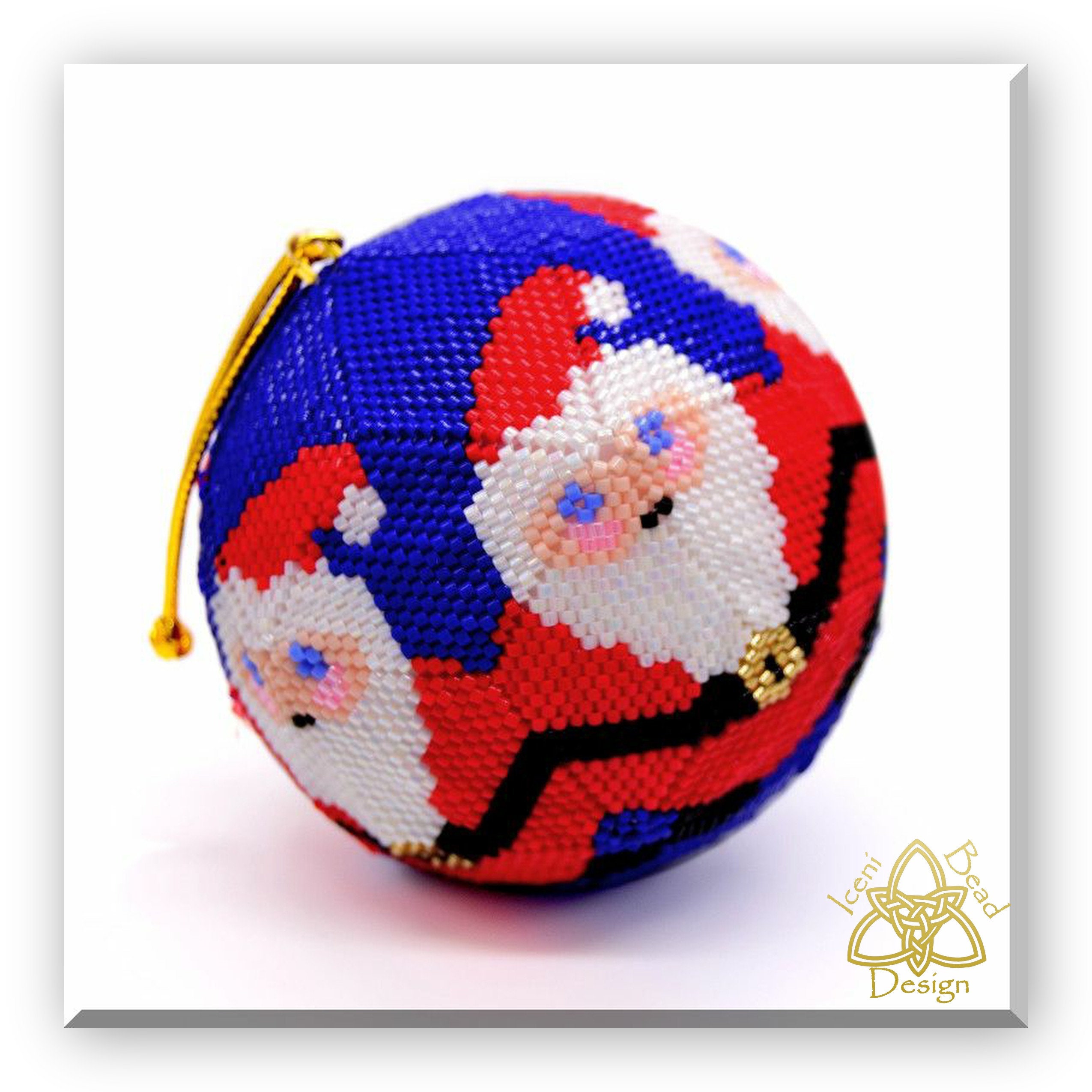 Santa 3D Peyote Ball Bead Pattern: Ball Ornament. Pdf. Tutorial ...