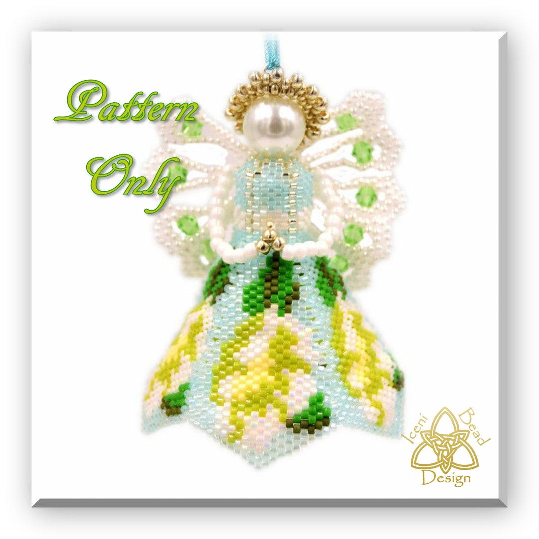 Bead Pattern: Christmas Rose Angel Tree Ornament, Pdf. Tutorial ...