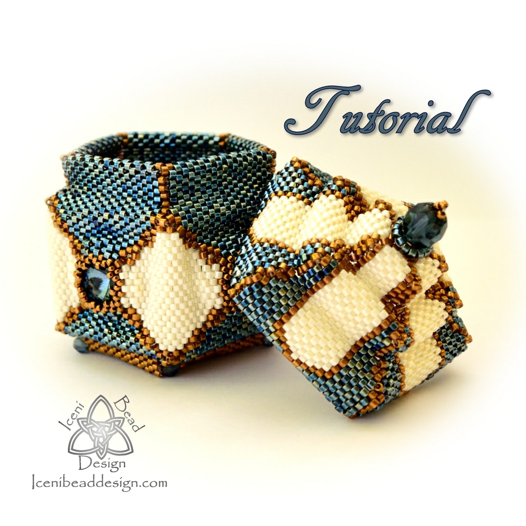 Beaded Box Pattern, Arabesque, Peyote Stitch Box With Lid, Pdf Tutorial ...