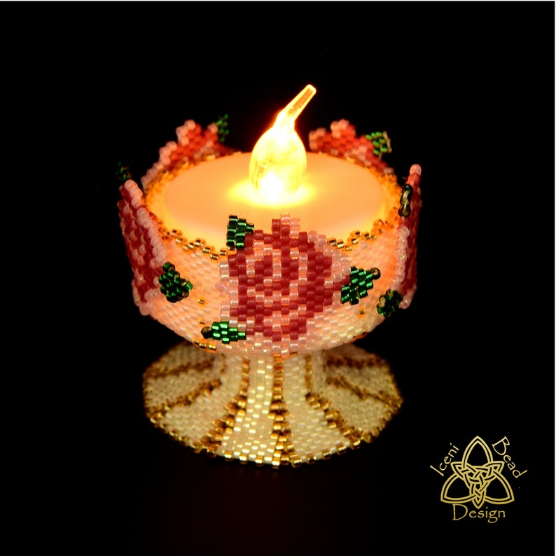 Rose Bowl Beaded Tea-light Holder Pattern Instructions .pdf | Etsy