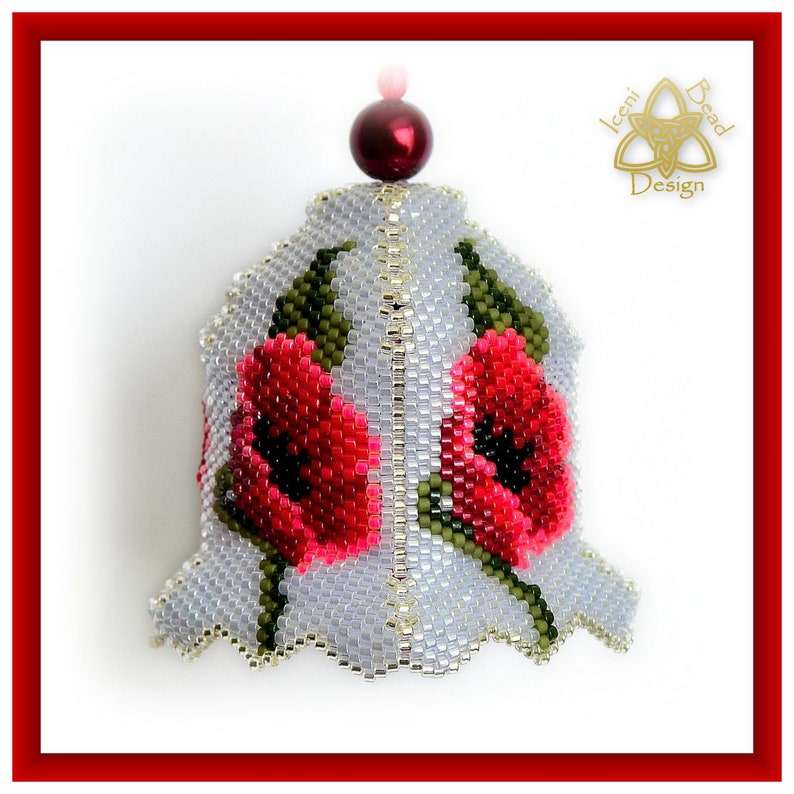 Bead Pattern: Poppy Bell Ornament 3D Peyote Bell Pdf. - Etsy