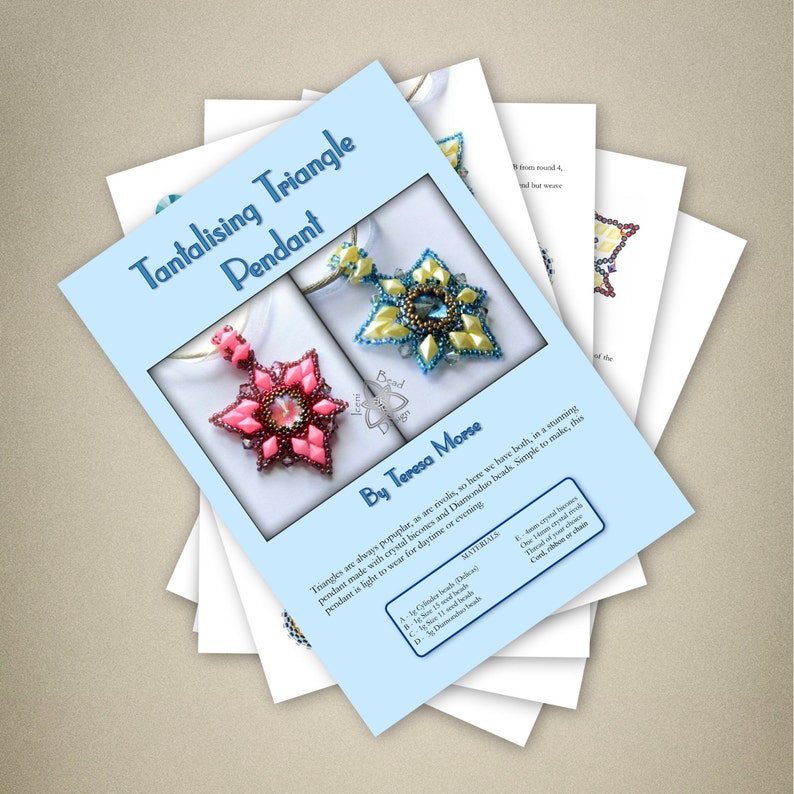 PDF Tutorial Tantalising Triangle Pendant With Diamonduo Beads and ...