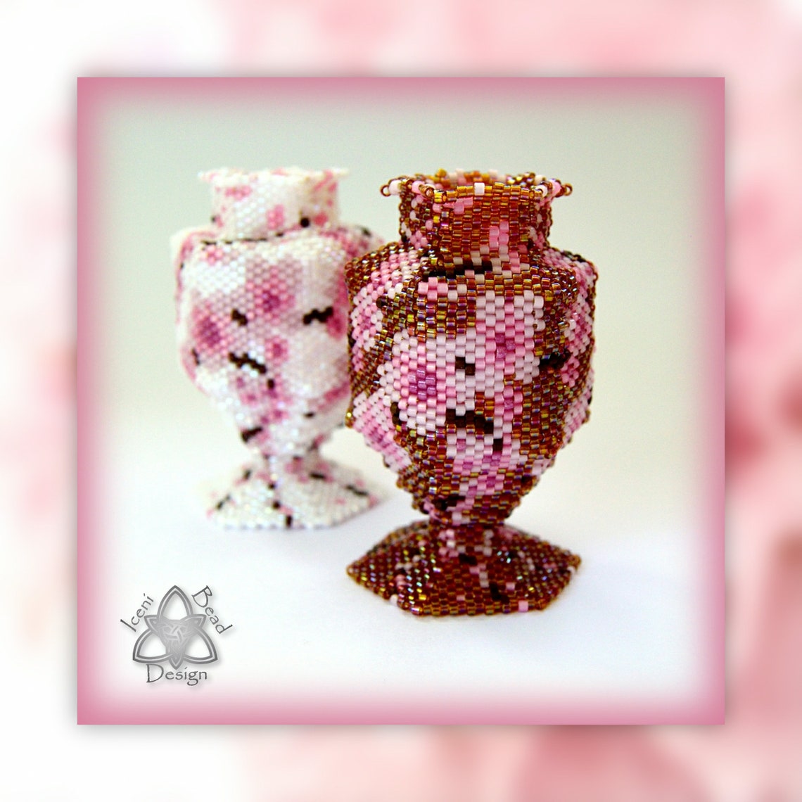 Beaded Vase Pattern, Sakura, Peyote Stitch Vase, Pdf Tutorial, English ...