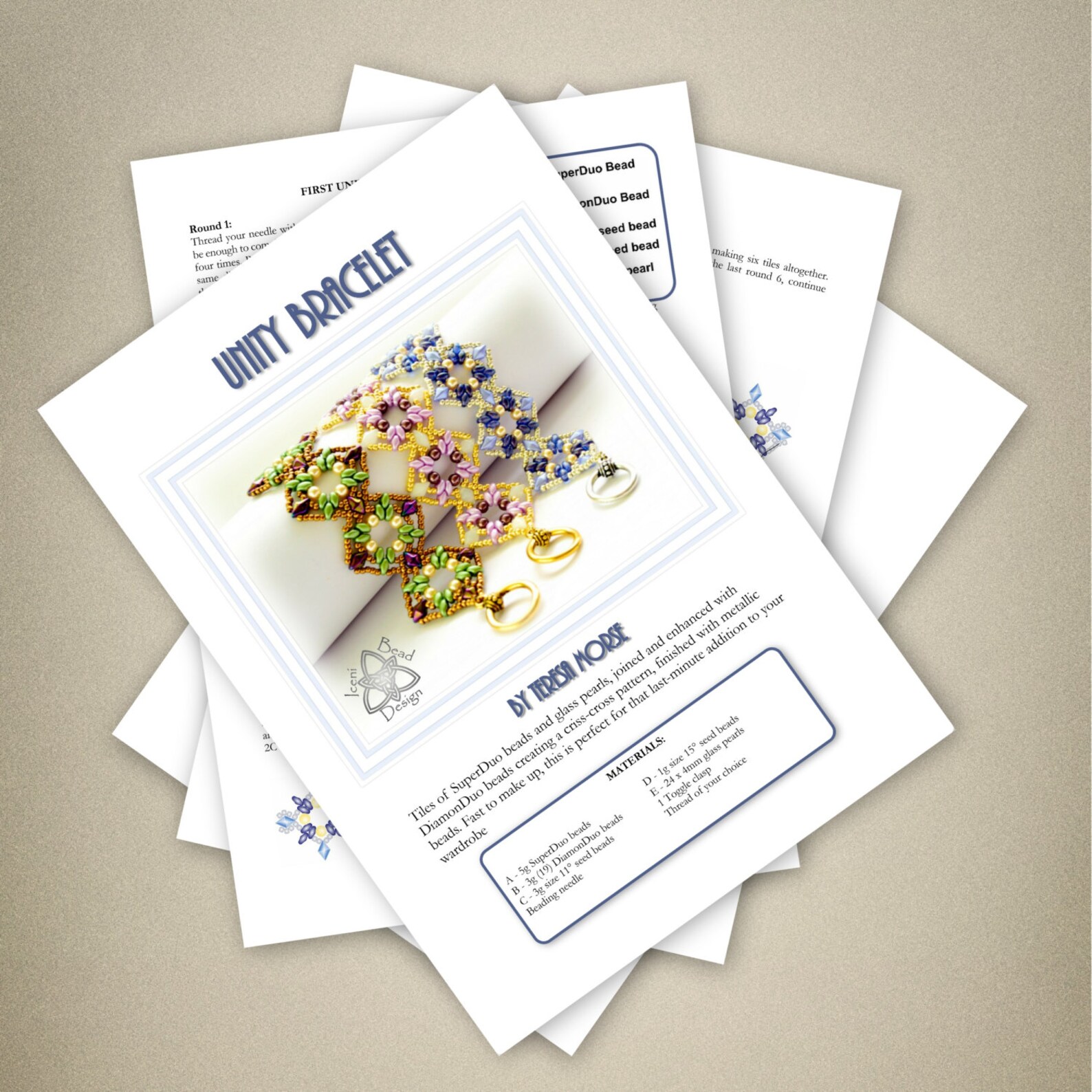 Tutorial Unity Bracelet With Glass Pearls Diamonduo and - Etsy UK