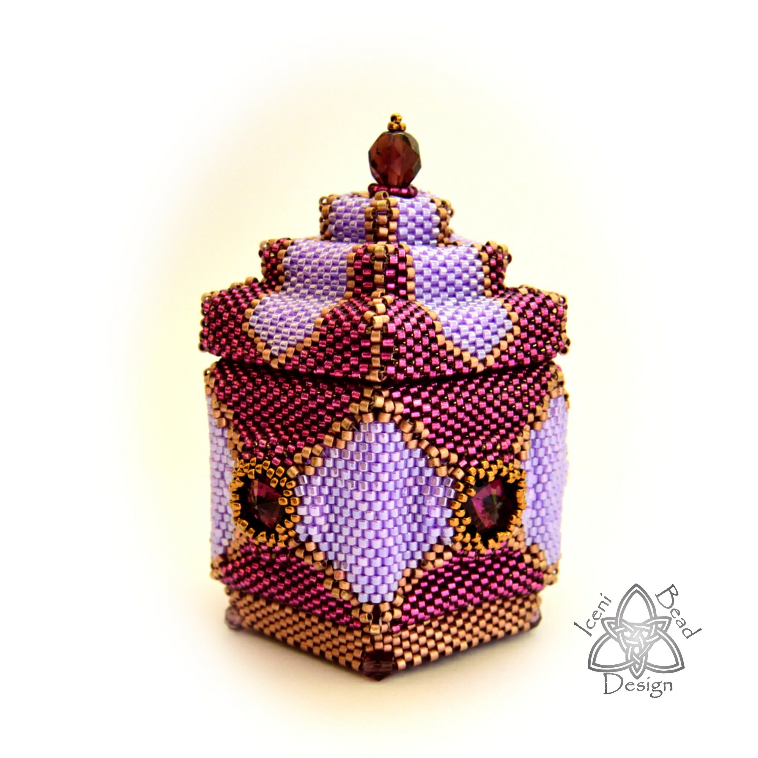 Beaded Box Pattern, Arabesque, Peyote Stitch Box With Lid, Pdf Tutorial ...