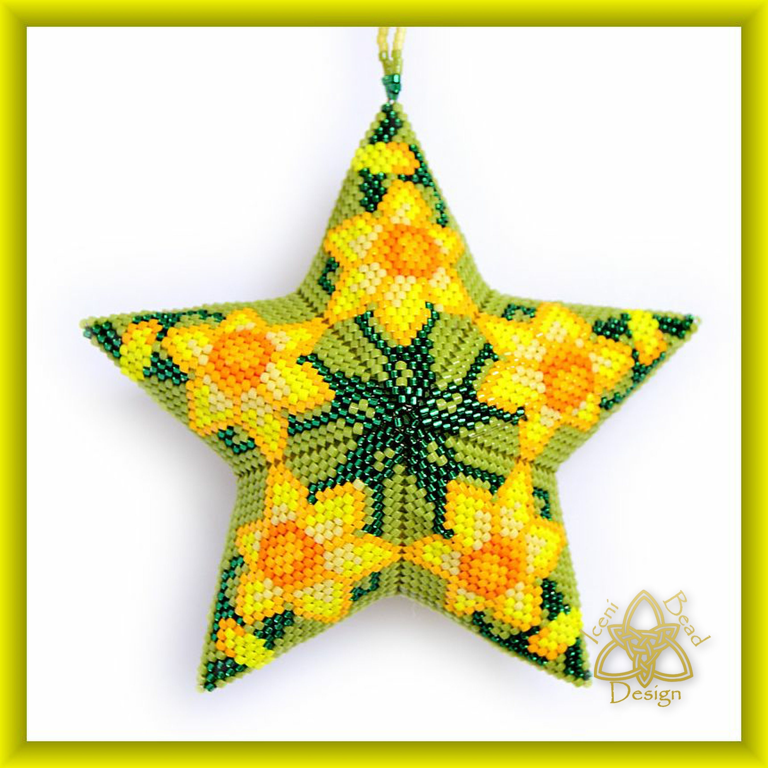 3D peyote Star Bead Pattern: Daffodil Star Ornament. pdf. | Etsy