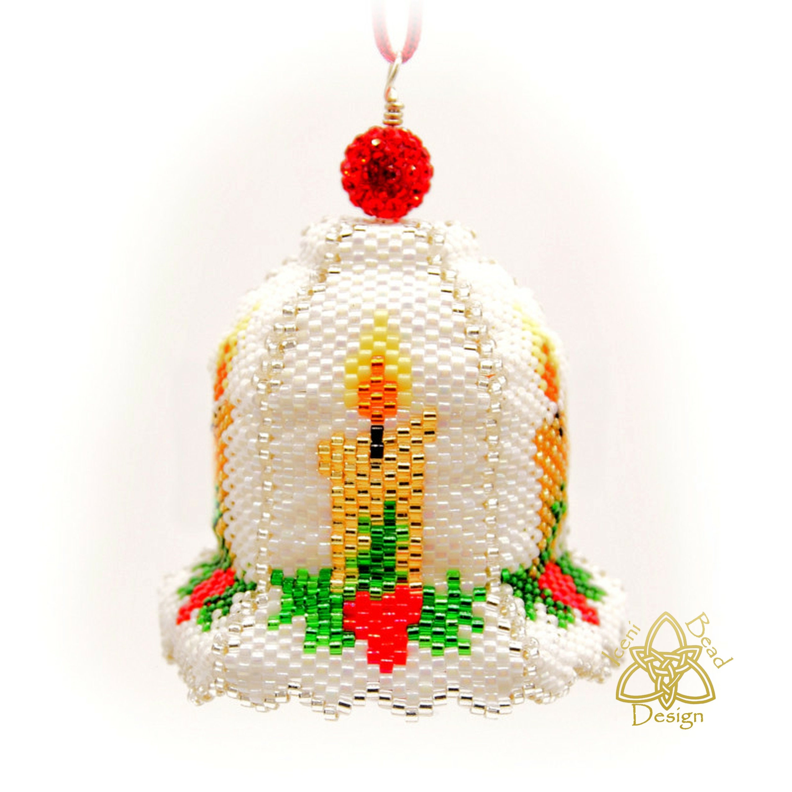 Bead Pattern: Christmas Candle Bell Ornament Pdf. Tutorial. | Etsy