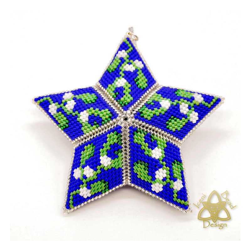 Bead Pattern: Mistletoe Beaded Star Ornament Pdf. Tutorial. - Etsy