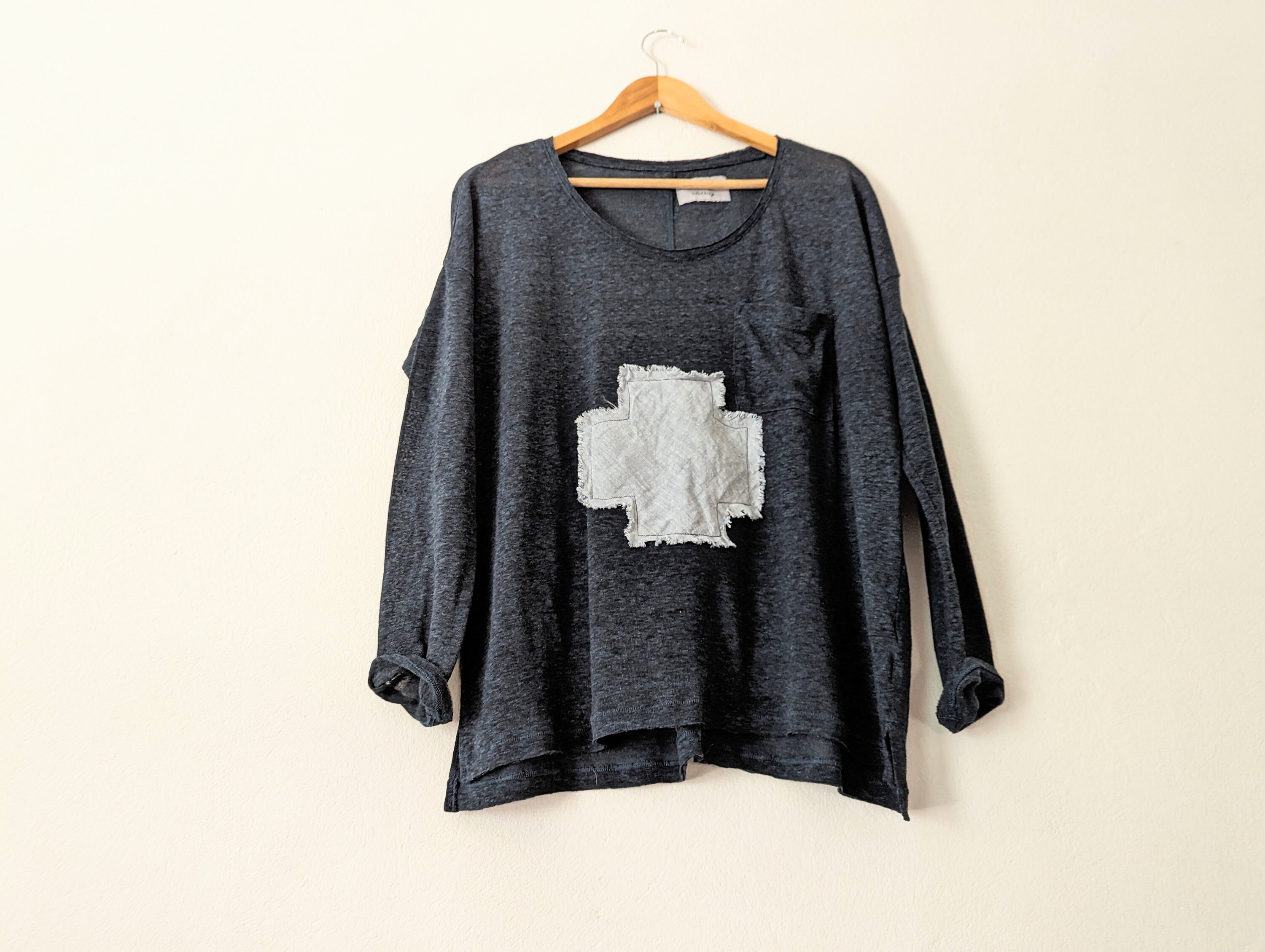 Recycled Sweater / Altered Couture cross Sweater / by Breathe-again ...