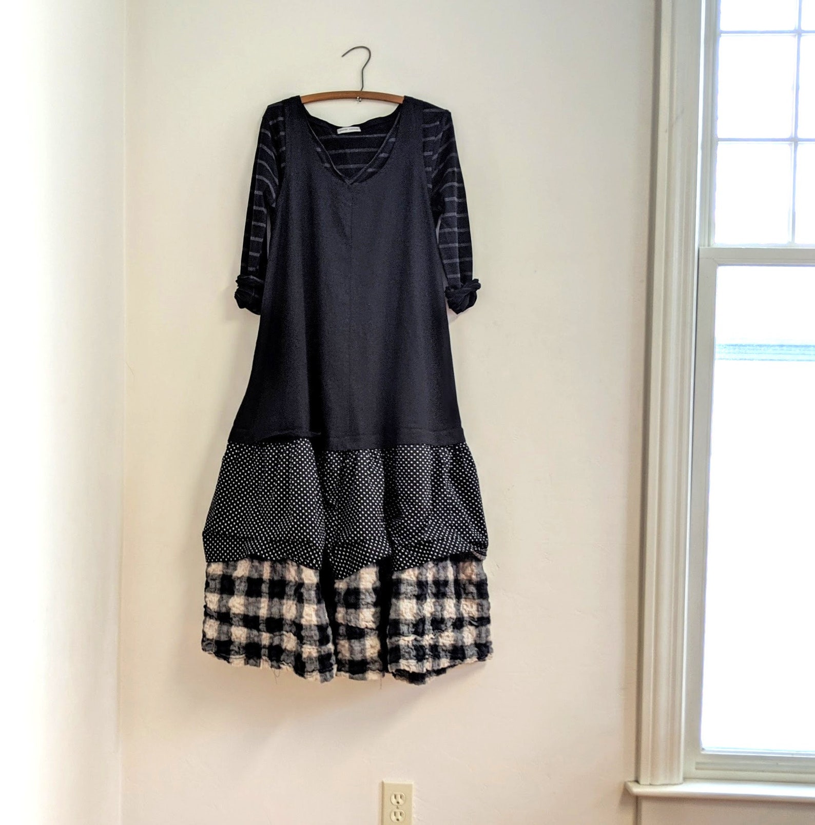 NEW - Black 'alice' Jumper Apron Dress / Handmade by Breathe-again ...