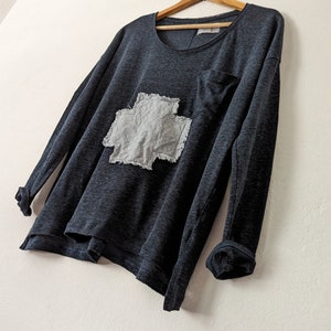 Recycled Sweater / Altered Couture cross Sweater / by Breathe-again ...