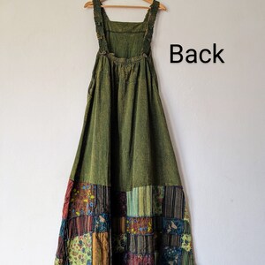 Cotton Patchwork Apron Bib Dress / Boho "nepal" Overall Maxi Dress / by ...
