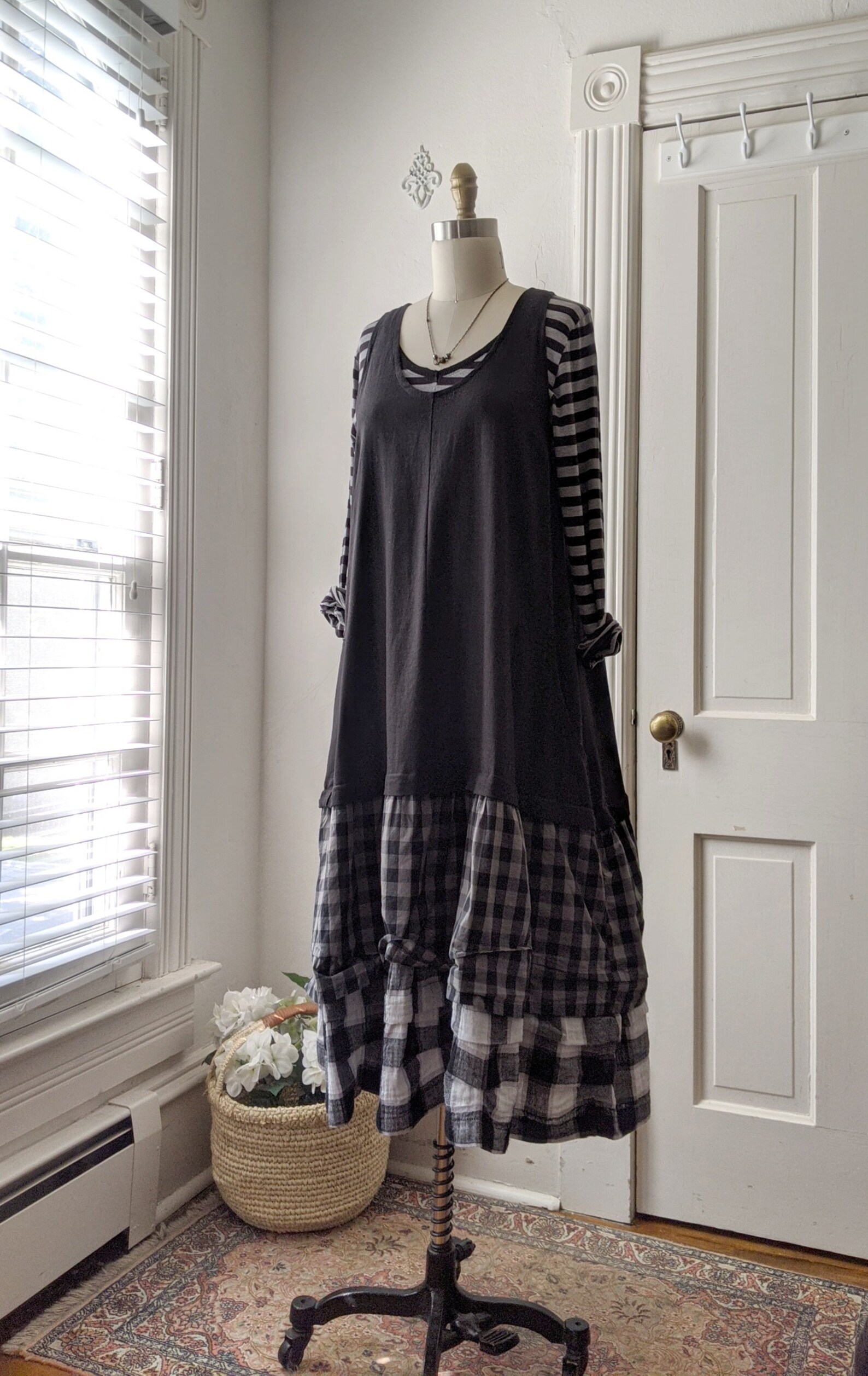 NEW - Black 'alice' Jumper Apron Dress / Handmade by Breathe-again ...