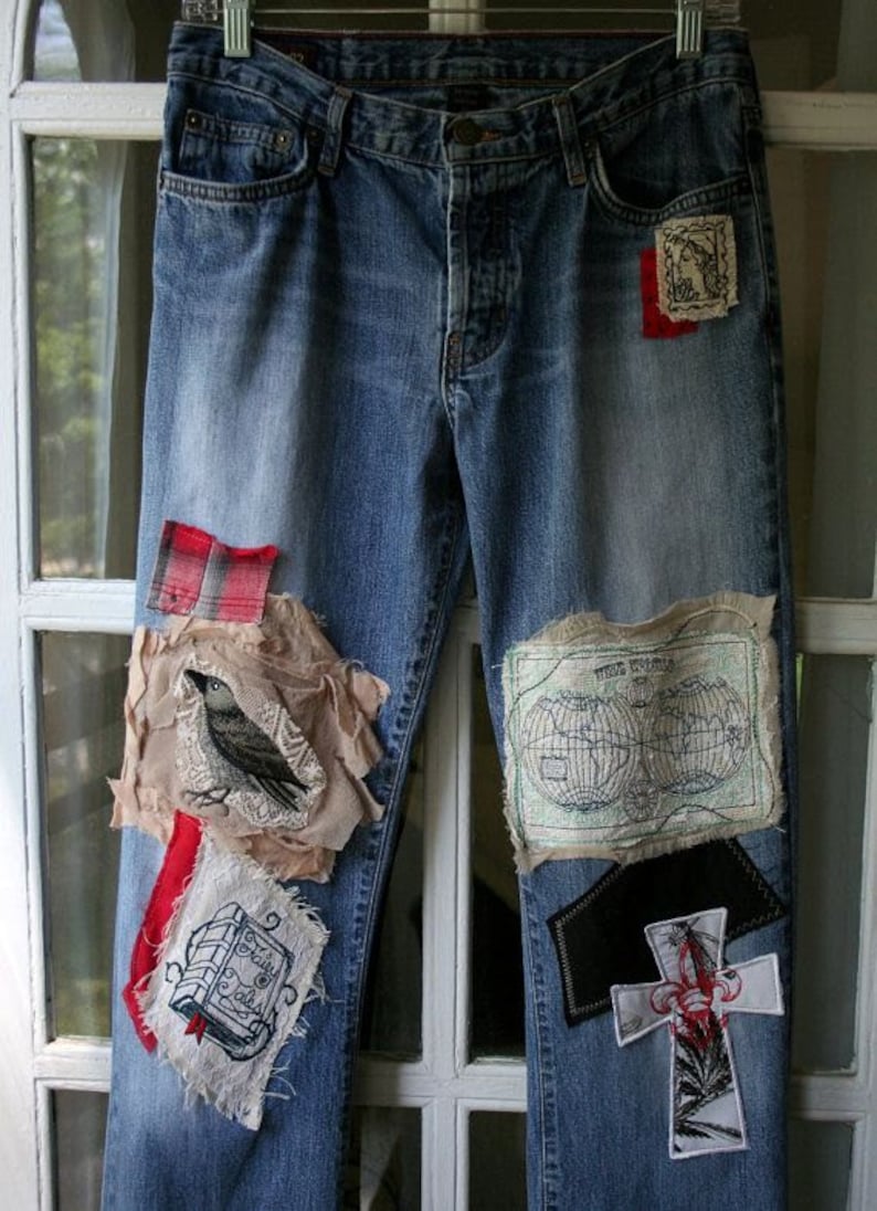 Recycled One of a Kind Jeans / Custom Hand Made Jeans / - by Breathe ...