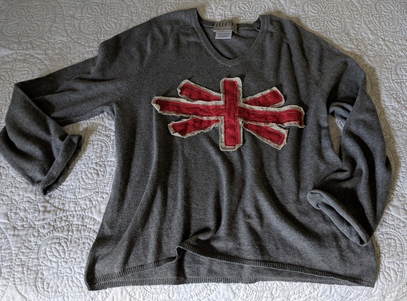 Union Jack British Flag Sweater / Handmade by Breathe-again Clothing ...