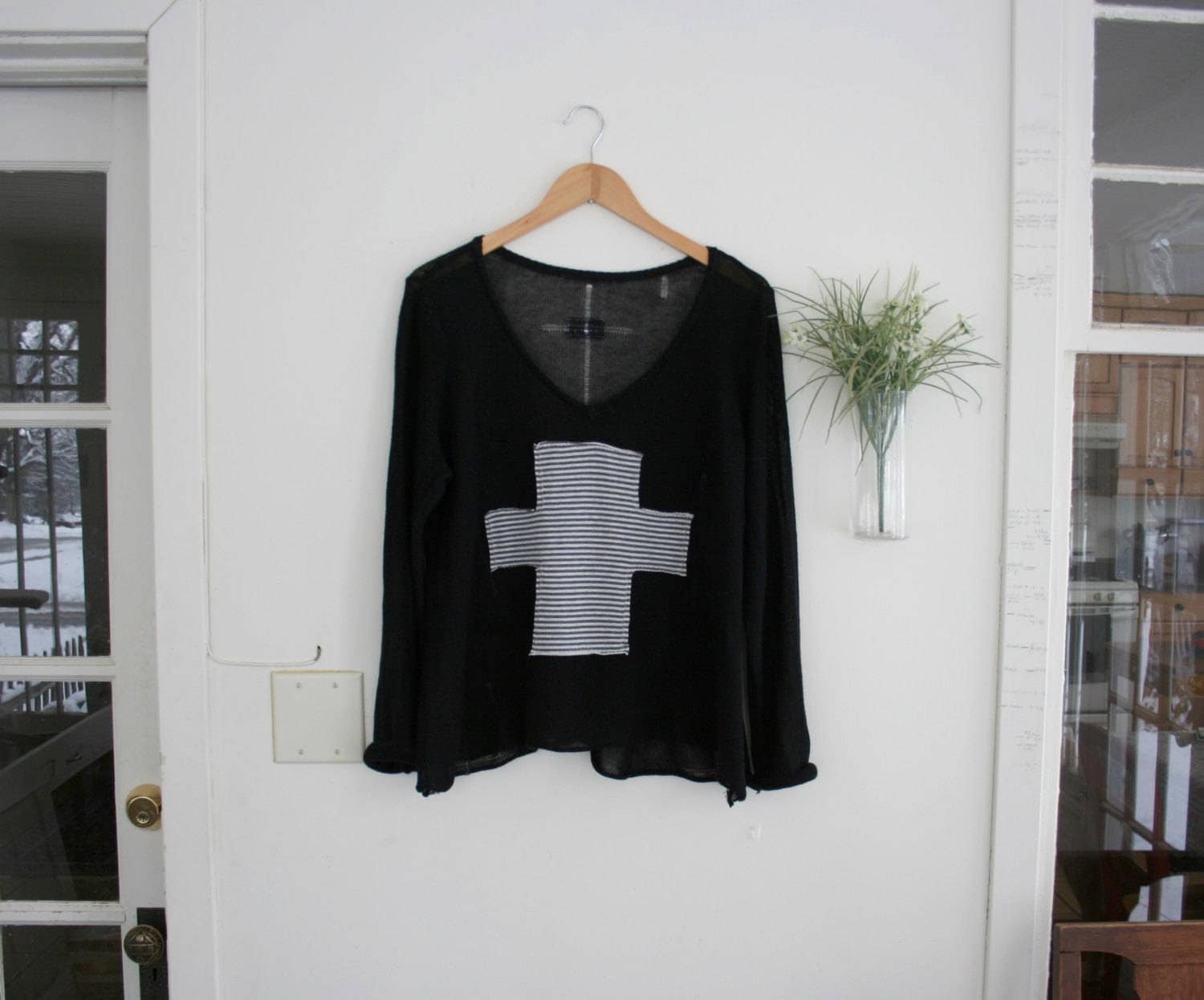 Recycled Sweater / Altered Couture cross Sweater / by Breathe-again ...
